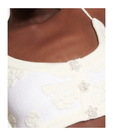 Magda Butrym Embroidered Wool-blend Crop Top