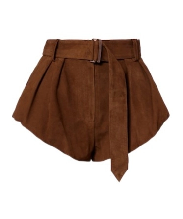 Magda Butrym Belted Suede Shorts