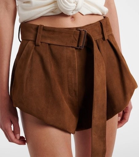 Magda Butrym Belted Suede Shorts