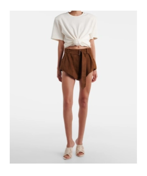 Magda Butrym Belted Suede Shorts