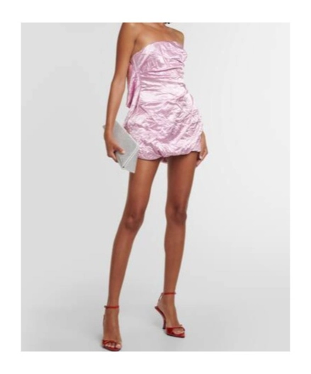 Attico Strapless Satin Minidress