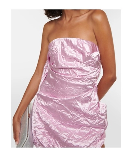 Attico Strapless Satin Minidress