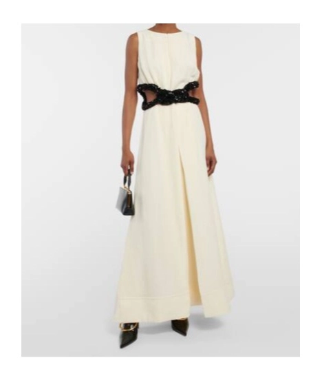 JIL SANDER Knotted Cutout Crêpe Gown