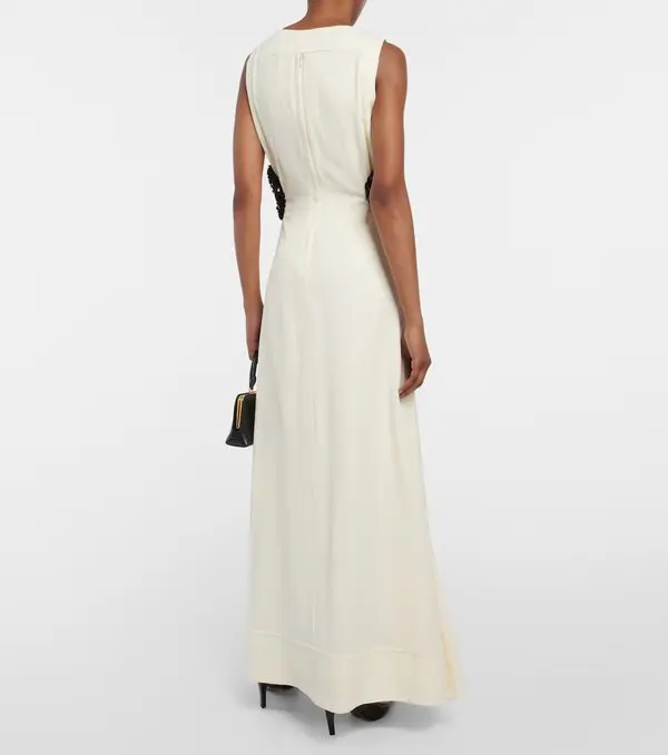 JIL SANDER Knotted Cutout Crêpe Gown