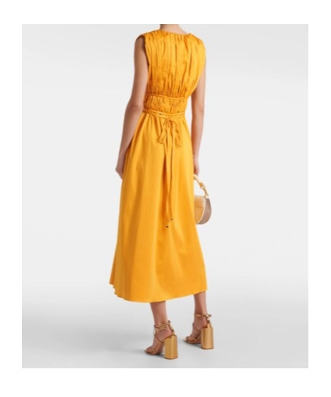 Altuzarra Fiona Ruched Cotton-blend Midi Dress - Orange