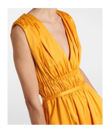 Altuzarra Fiona Ruched Cotton-blend Midi Dress - Orange