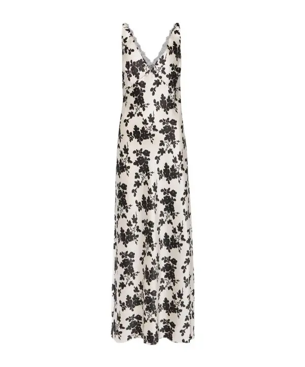 Veronica Beard Hamina Floral Silk Charmeuse Maxi Dress
