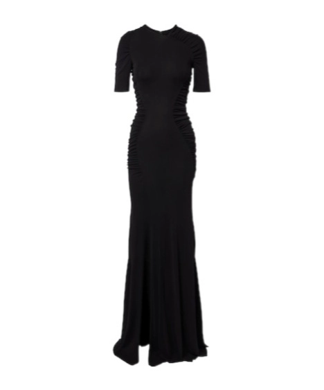 Victoria Beckham Ruched Crêpe Jersey Maxi Dress - Black