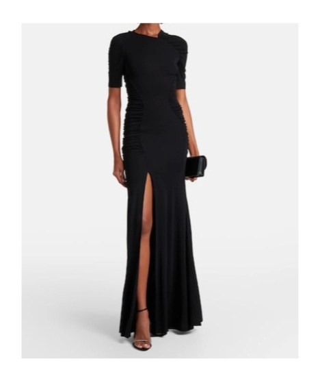 Victoria Beckham Ruched Crêpe Jersey Maxi Dress