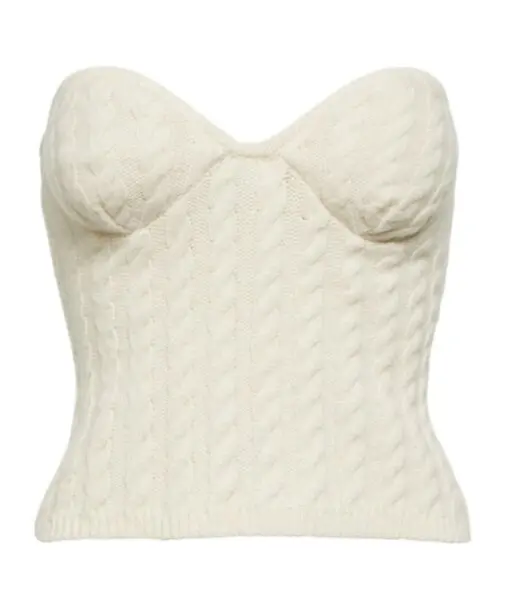 Magda Butrym Cable-knit Tube Top - White
