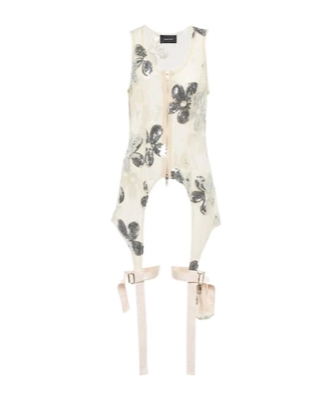 Simone Rocha Sequined Zip-up Tulle Top - White