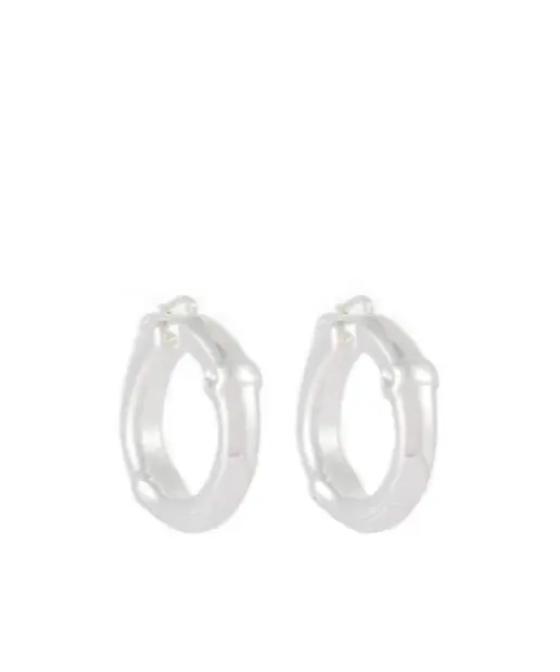 JIL SANDER Bamboo Hoop Earrings - White