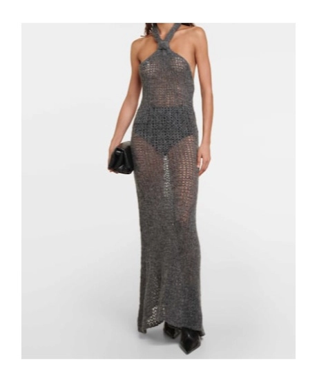 ANN DEMEULEMEESTER Halterneck Alpaca-blend Maxi Dress
