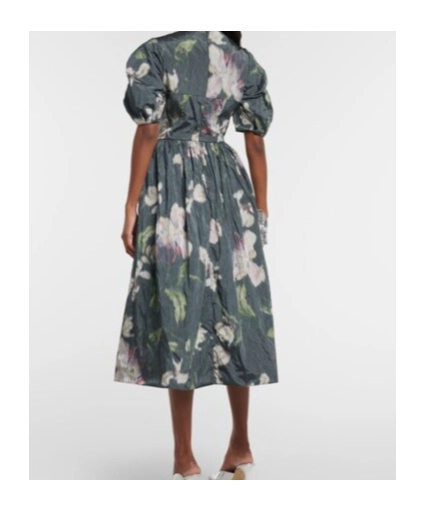 Erdem Floral Taffeta Midi Dress