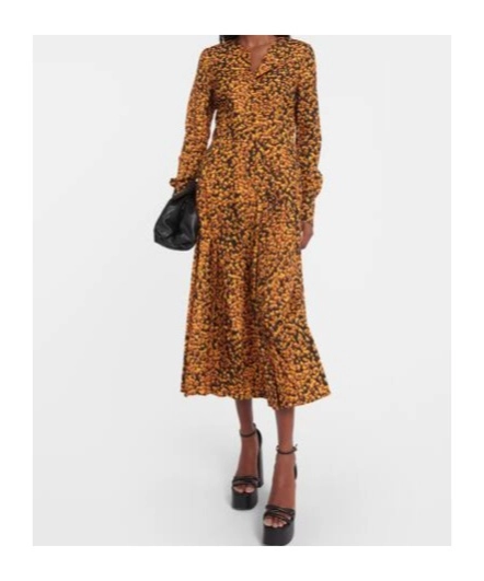 Altuzarra Printed Asymmetrical Midi Dress - Brown