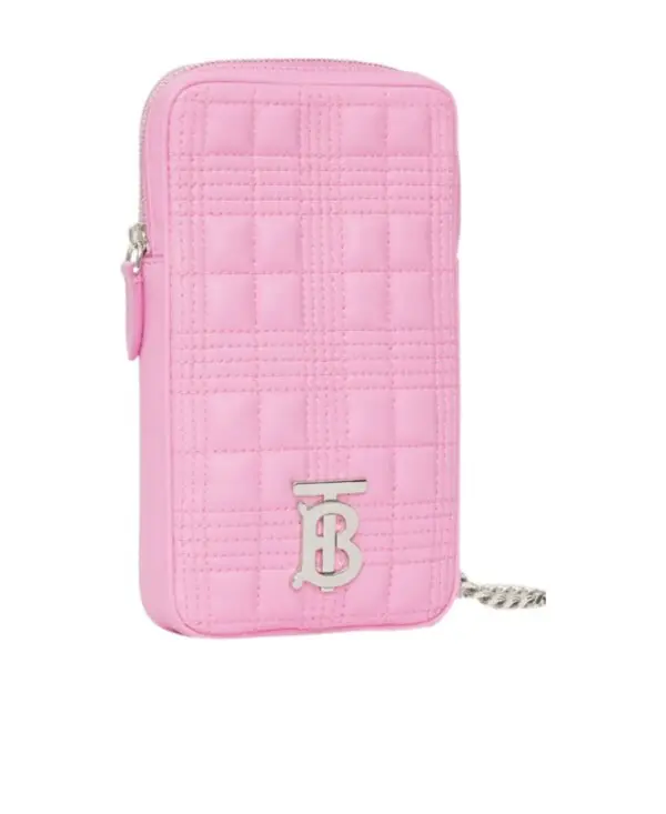 Burberry Lola Quilted Pouch Bag With Chain Strap