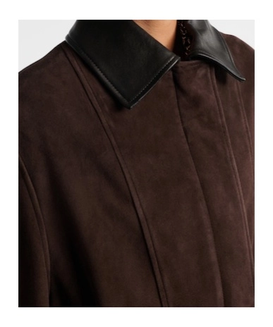 Nour Hammour Grange Leather-trimmed Suede Jacket
