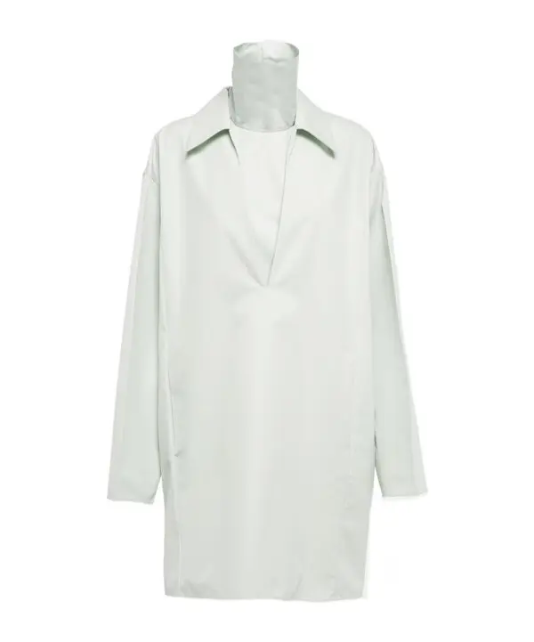 JIL SANDER V-neck Cotton Minidress - White
