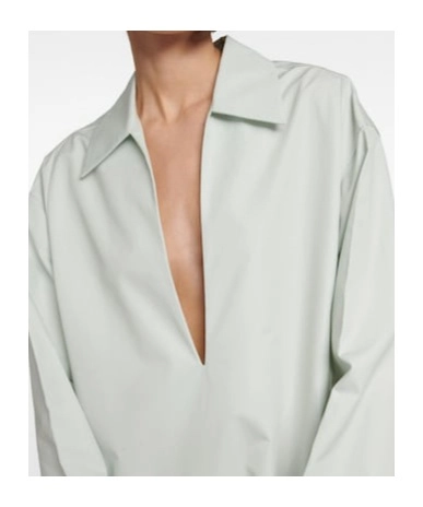 JIL SANDER V-neck Cotton Minidress