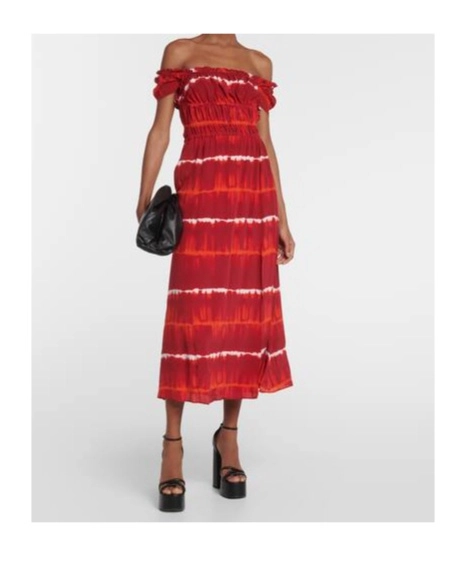 Altuzarra Printed Off-shoulder Silk Midi Dress