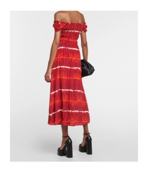 Altuzarra Printed Off-shoulder Silk Midi Dress