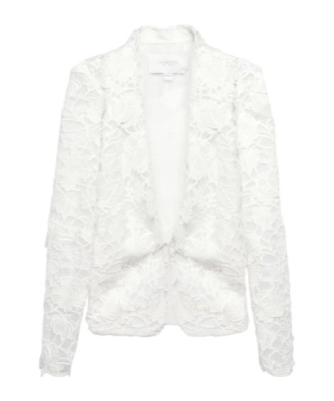 Giambattista Valli Single-breasted Fringed Lace Jacket