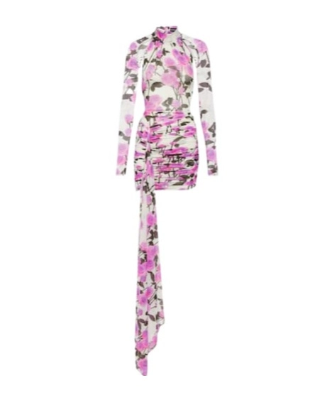 David Koma Floral Ruched Mini Dress
