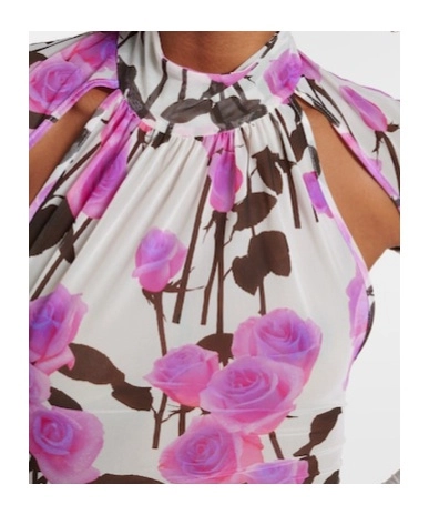 David Koma Floral Ruched Mini Dress