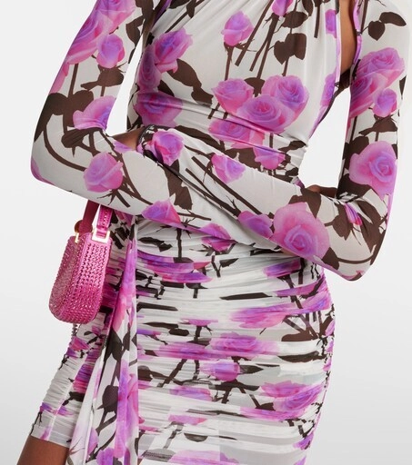 David Koma Floral Ruched Mini Dress