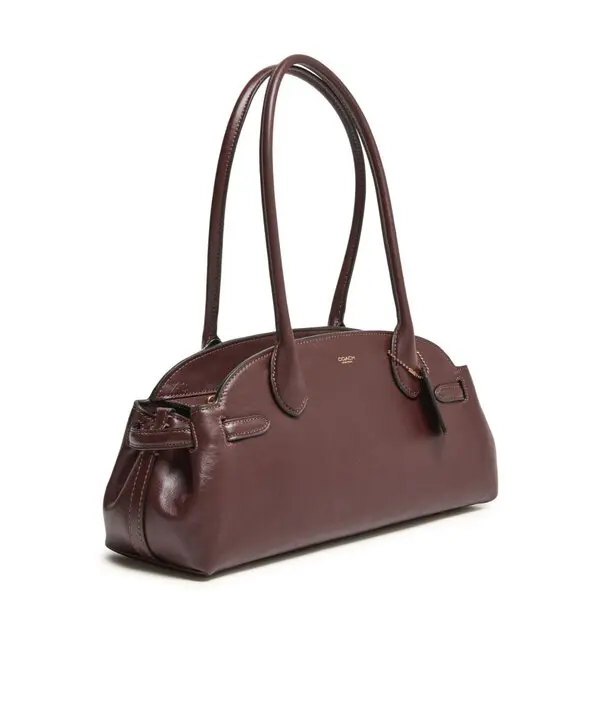 COACH Empire Carryall 34 Glazed Leather Shoulder Bag - Red