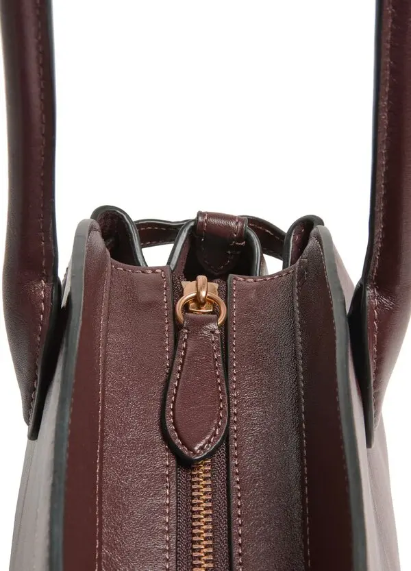 COACH Empire Carryall 34 Glazed Leather Shoulder Bag - Red
