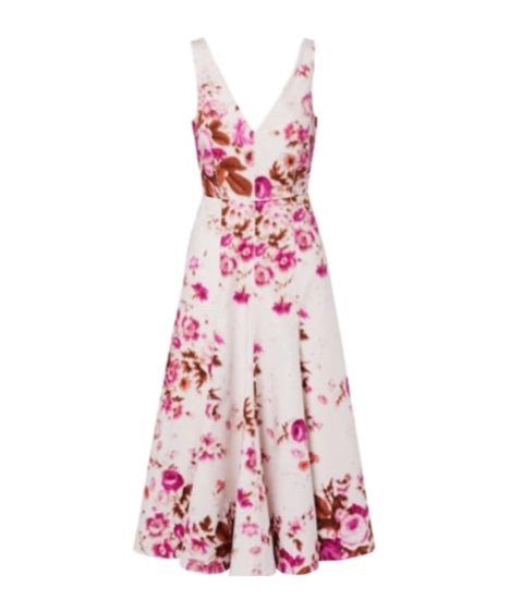 Erdem Floral Cotton Poplin Cocktail Dress - White
