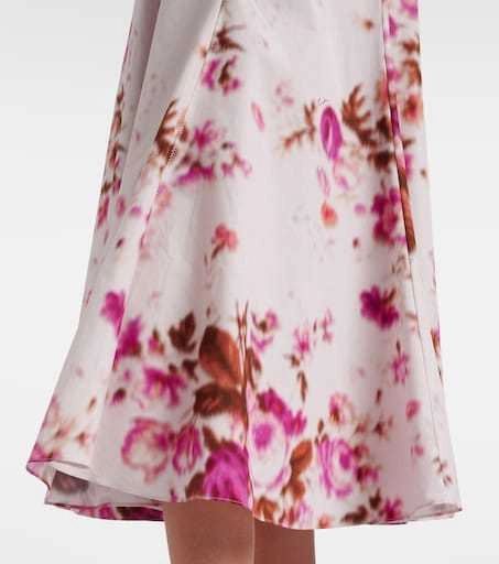 Erdem Floral Cotton Poplin Cocktail Dress - White