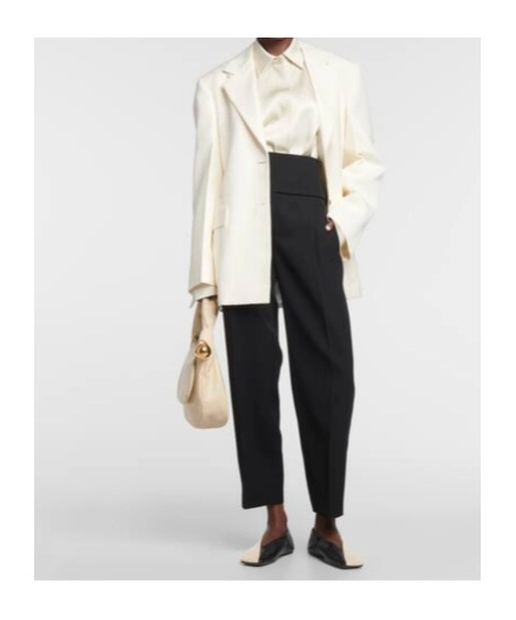 JIL SANDER High-rise Wool Wide-leg Pants