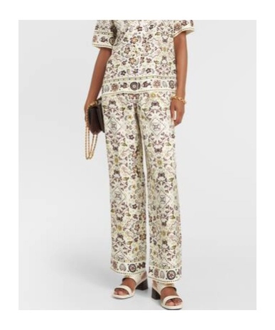 Tory Burch Printed Silk Wide-leg Pants