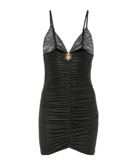 Alessandra Rich Laminated Jersey Minidress