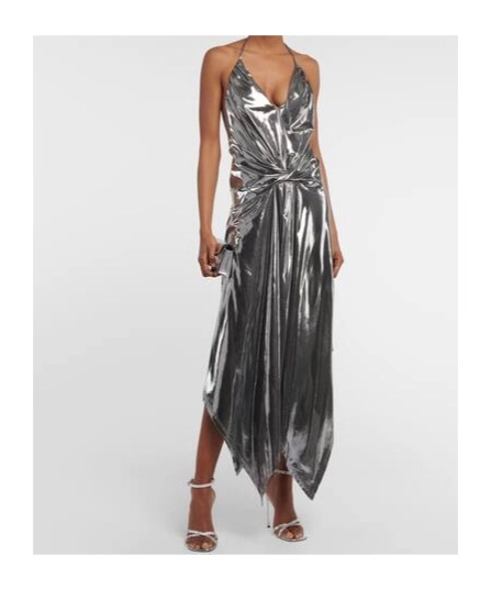 Alexandre Vauthier Halterneck Metallic Midi Dress