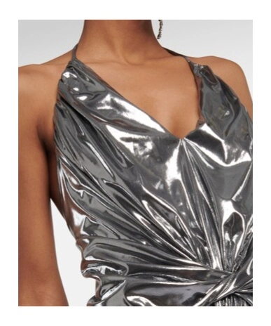 Alexandre Vauthier Halterneck Metallic Midi Dress