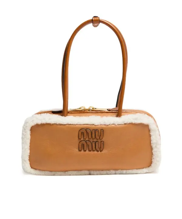 Miu Miu Beau Small Shearling Bag - Red