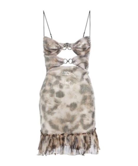 NENSI DOJAKA Sequin-embellished Cutout Minidress - Nude