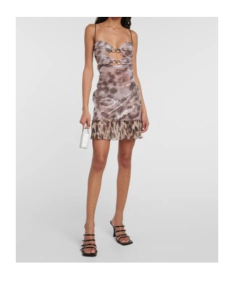 NENSI DOJAKA Sequin-embellished Cutout Minidress