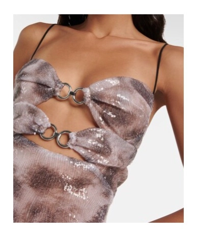 NENSI DOJAKA Sequin-embellished Cutout Minidress
