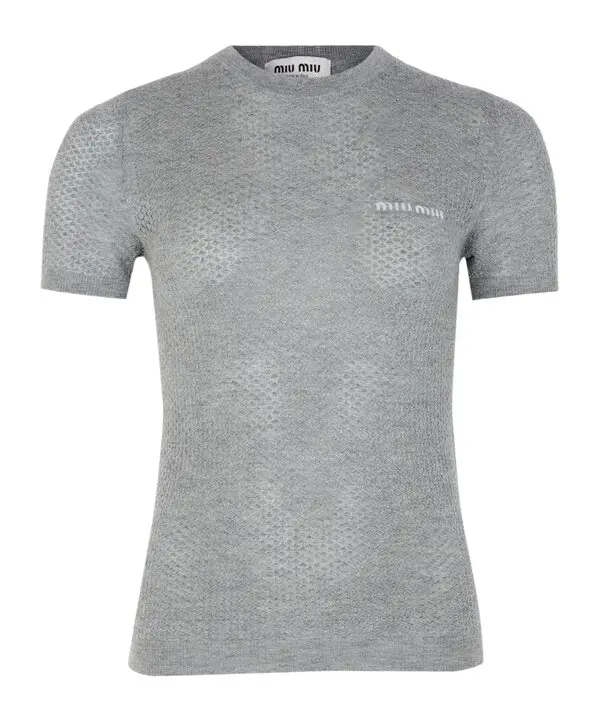 Miu Miu Crew Neck Short-sleeved Sweater