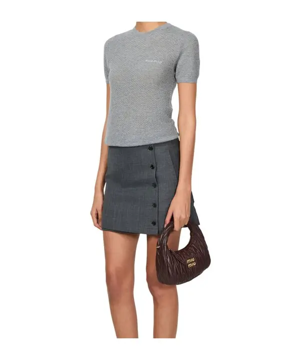 Miu Miu Crew Neck Short-sleeved Sweater