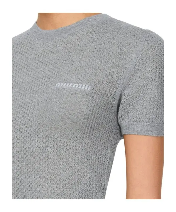 Miu Miu Crew Neck Short-sleeved Sweater
