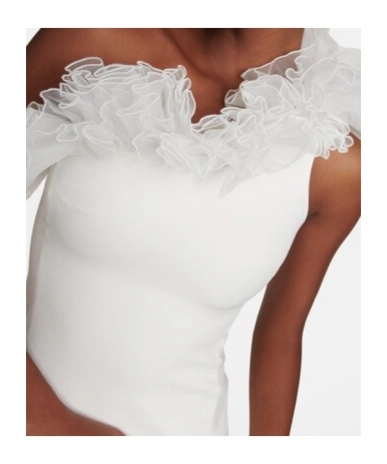 Giambattista Valli Asymmetric Tulle-trimmed Gown