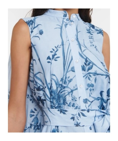 Erdem Printed Cotton Silk Voile Minidress
