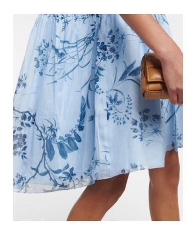 Erdem Printed Cotton Silk Voile Minidress