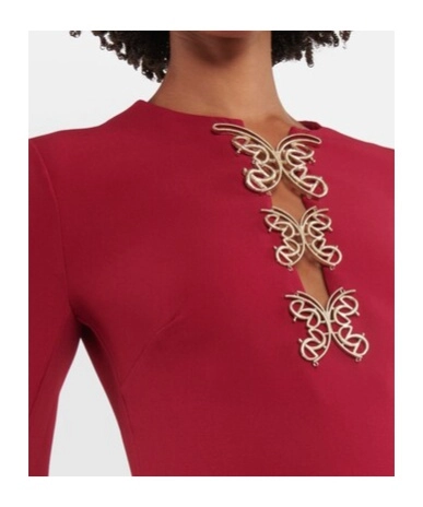 Elie Saab Embellished Crêpe Gown