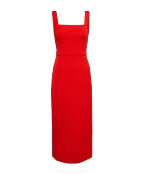 Tory Burch Bodycon Faille Midi Dress - Red